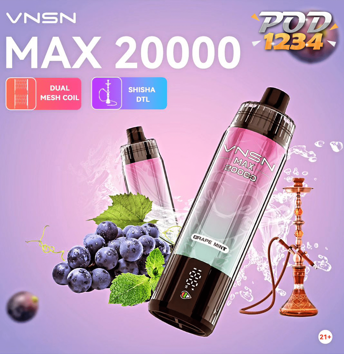 VNSN MAX 20K 20000คำ ราคาส่ง พอตใช้แล้วทิ้ง 20000Puffs ส่งด่วน